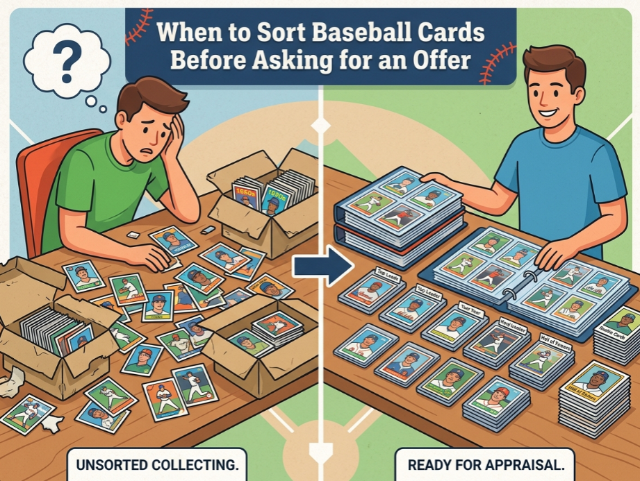 When to Sort Baseball Cards Before Asking for an Offer?